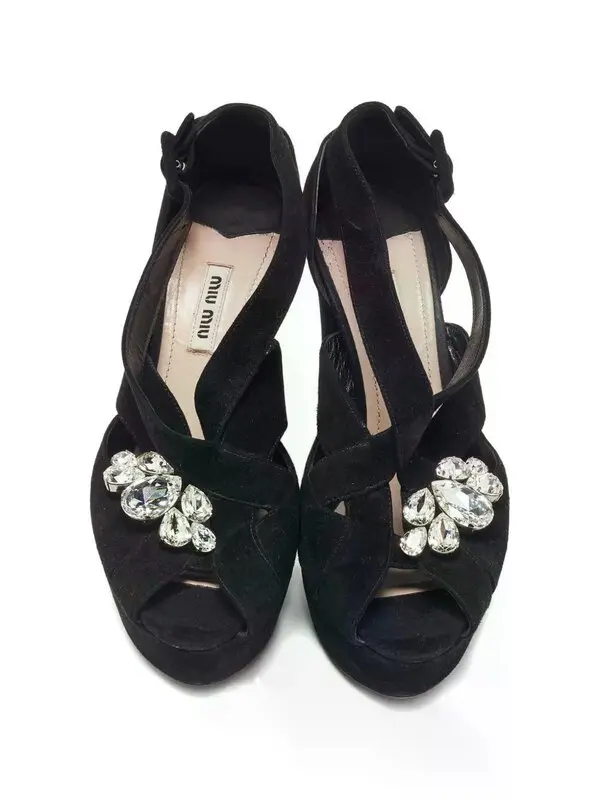 Miu Miu Crystal-embellished Platform Sandals