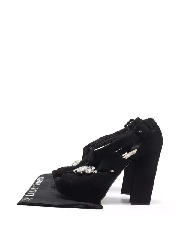 Miu Miu Crystal-embellished Platform Sandals