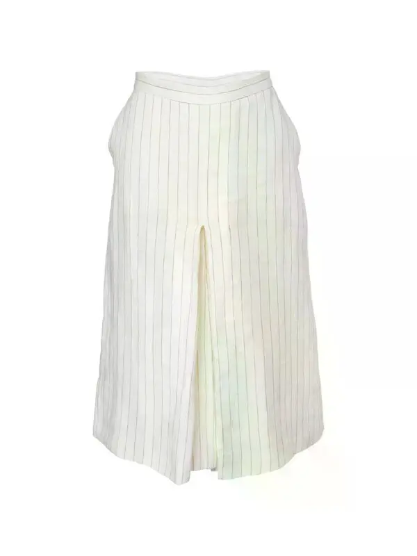 Max Mara Striped Pleated Linen Trousers - Neutrals