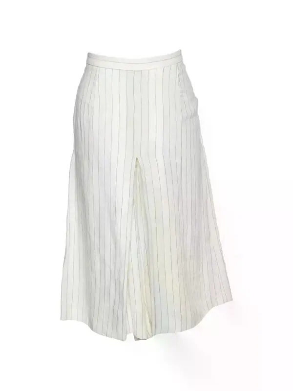 Max Mara Striped Pleated Linen Trousers