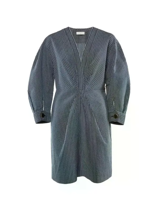 Sandro Striped Plunge-neck Dress - Blue