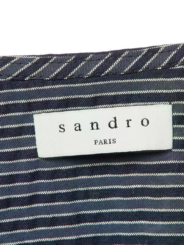 Sandro Striped Plunge-neck Dress