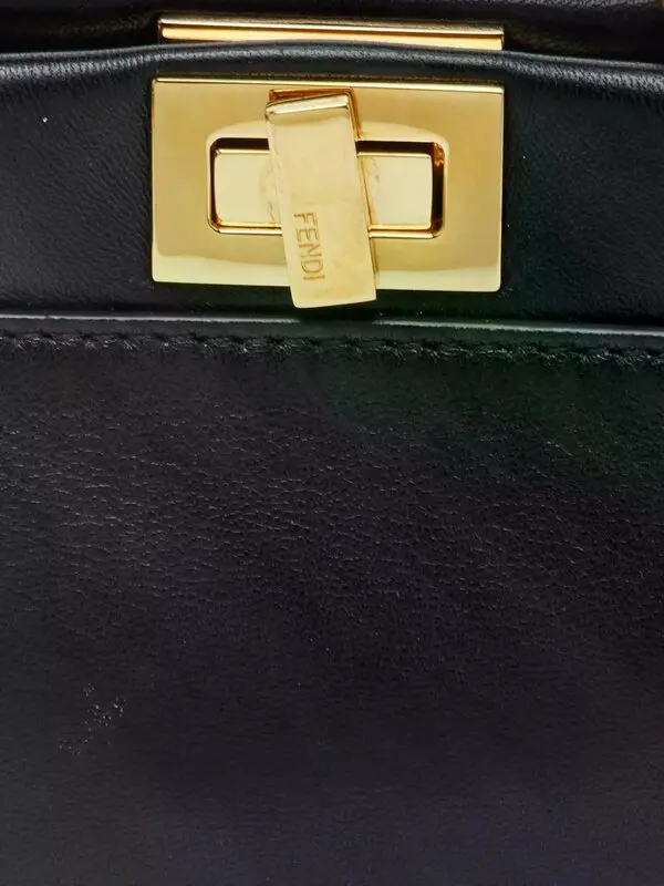 Fendi Micro Peekaboo Leather Tote Bag