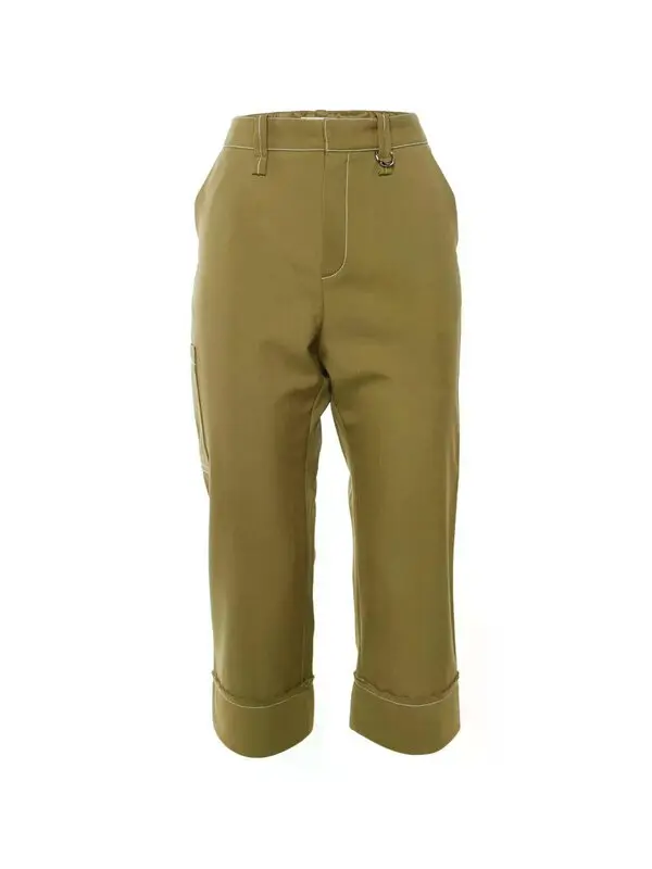 Chloé Capri Trousers With Contrast Stitching - Green