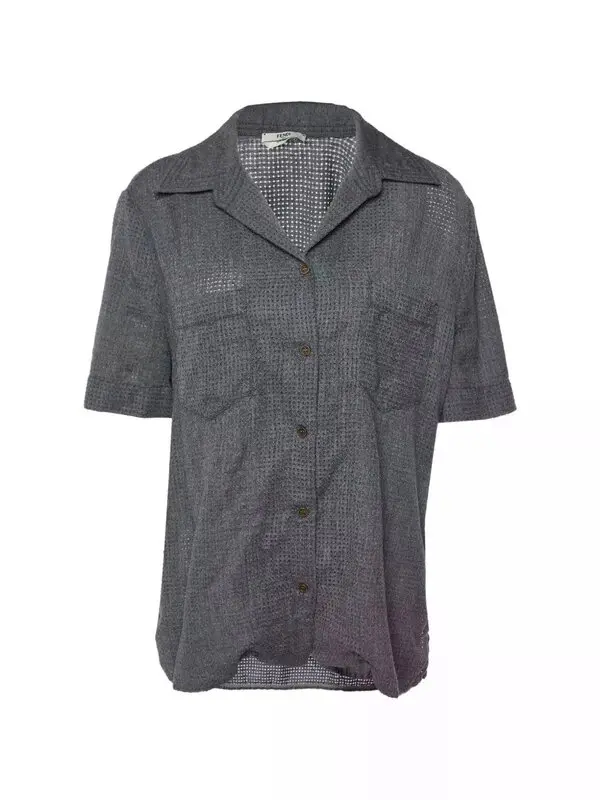 Fendi Perforated Wool Shirt - Grey