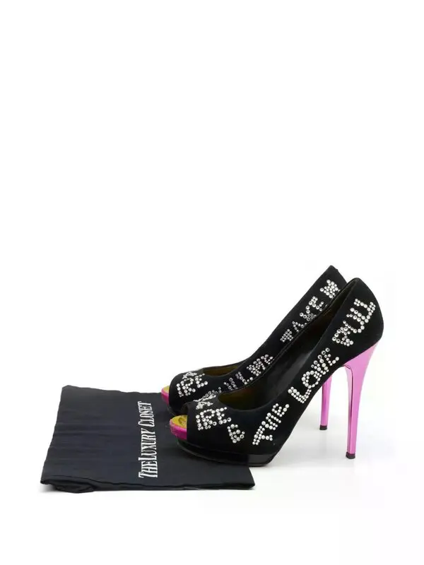 GIUSEPPE ZANOTTI Crystal-embellished Peep-toe Platform Pumps