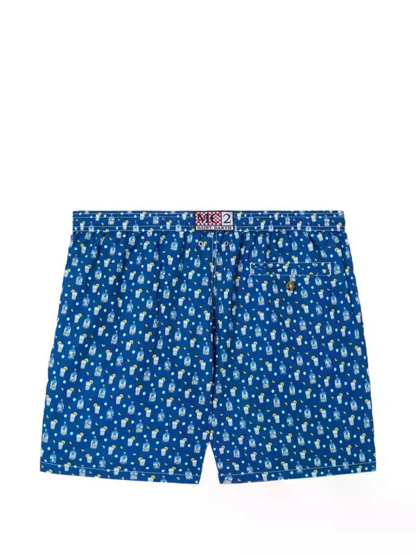 MC2 SAINT BARTH Micro Graphic-print Swim Shorts - Blue