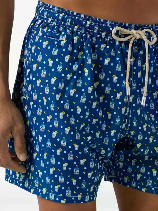 MC2 SAINT BARTH Micro Graphic-print Swim Shorts - Blue