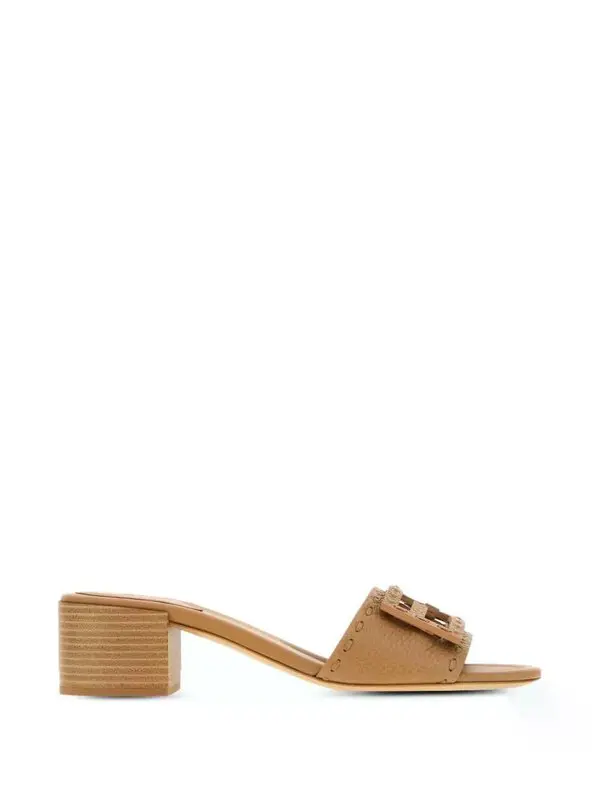 Fendi Baguette Leather Sandals