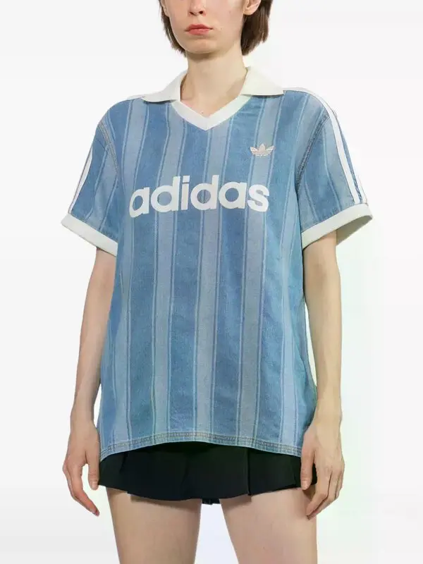 Adidas Denim Jersey V-neck T-shirt