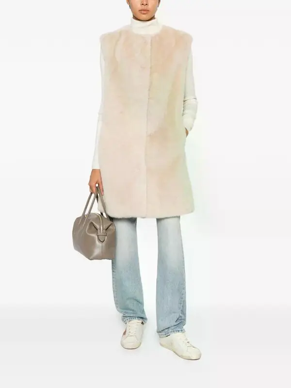 Herno Faux Fur Gilet - Neutrals