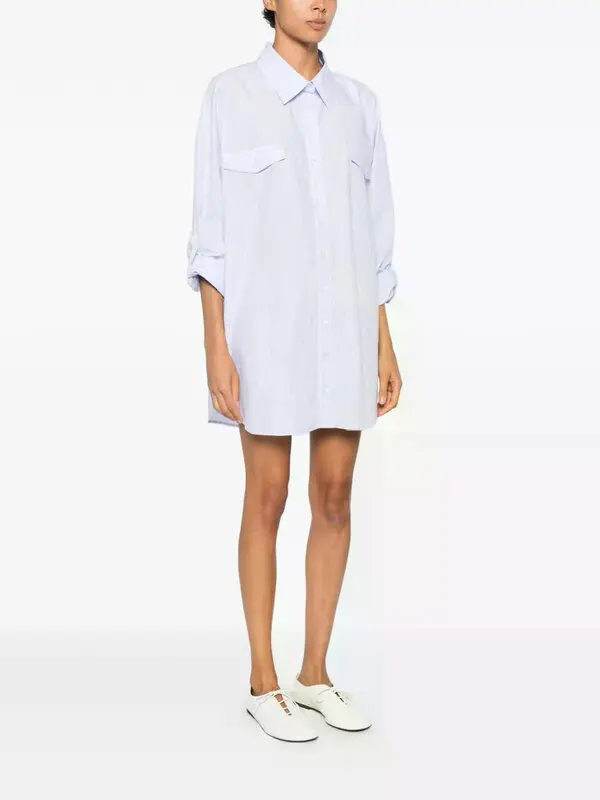 Patrizia Pepe Pinstriped Cotton Shirt Dress