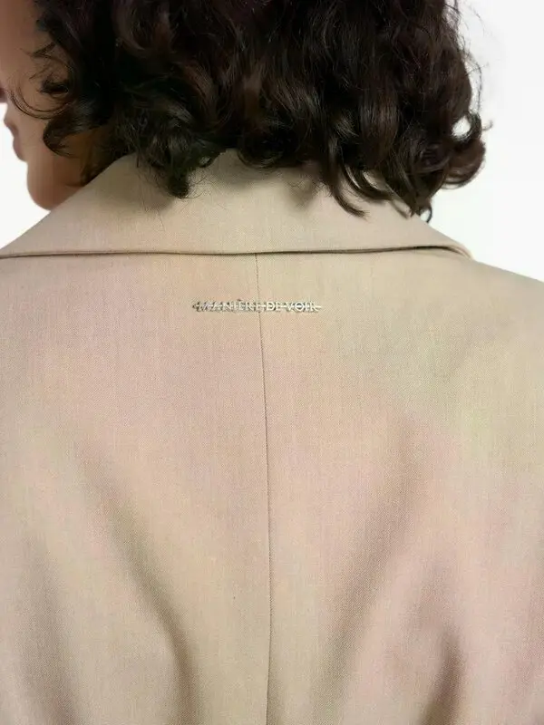 Manière De Voir Marie Twist-sleeve Tailored Blazer With Belt - Neutrals
