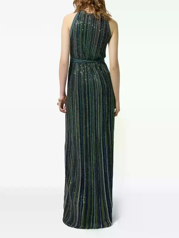 Missoni Long Striped Knit Dress With Sequins