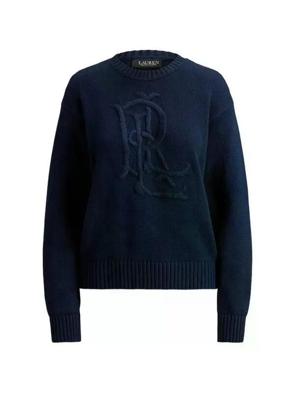 Ralph Lauren Embroidered Logo Cotton Sweater - Blue