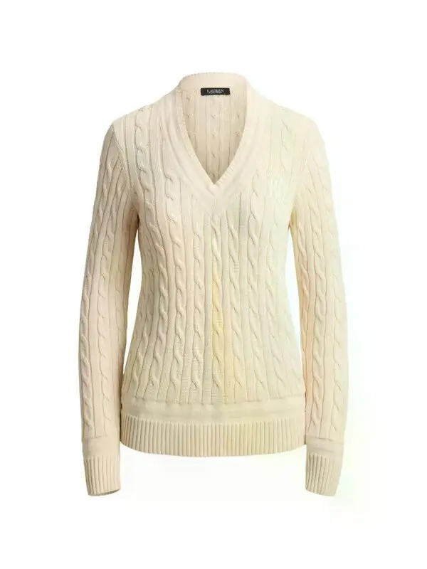 Ralph Lauren Cable-knit Monogram Sweater - Neutrals