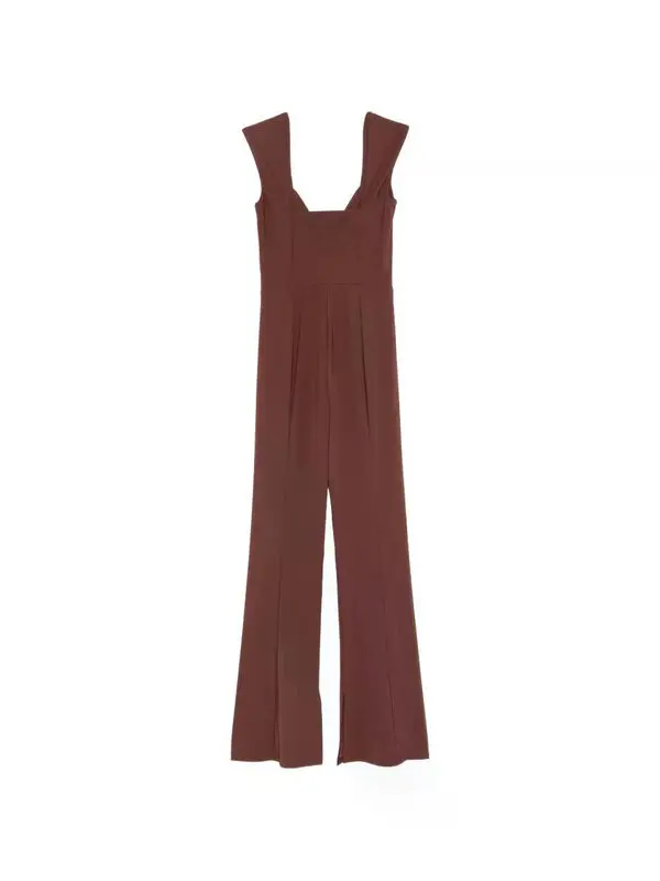 Patrizia Pepe V-neck Sleeveless Jumpsuit - Brown