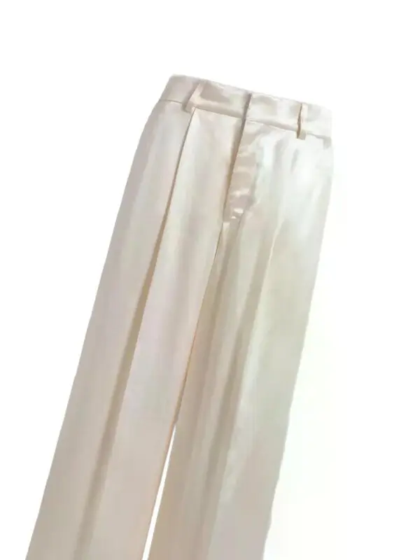 Alberta Ferretti Pleated Satin Trousers