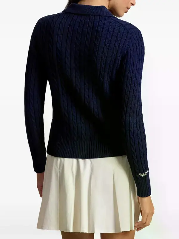 Polo Ralph Lauren Cable Knit Embroidered Polo Sweater