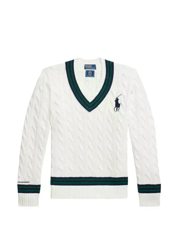 Polo Ralph Lauren Wimbledon Cable Knit Sweater - White