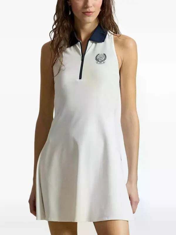 Polo Ralph Lauren Logo Crest Quarter-zip Racerback Dress