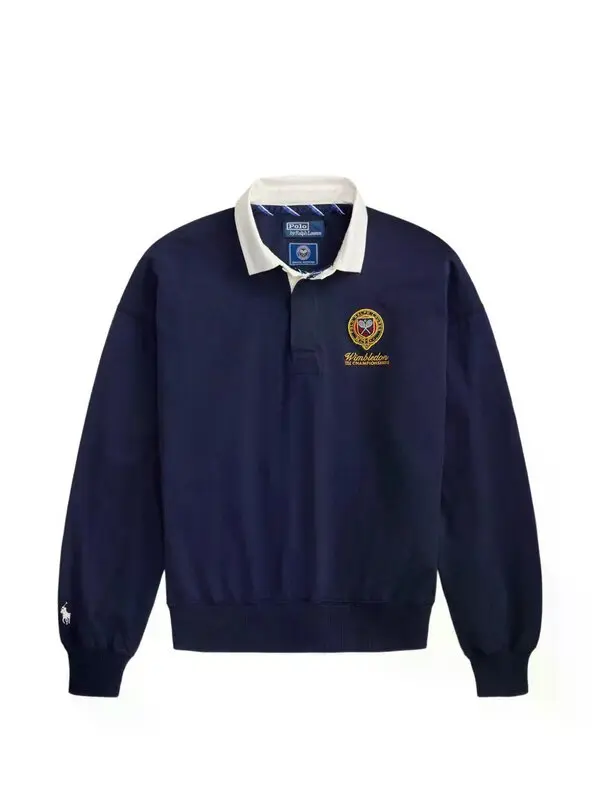 Polo Ralph Lauren Wimbledon Embroidered Cotton Polo Shirt - Blue