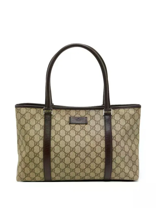 Gucci Gg Supreme Leather-trim Tote Bag - Neutrals