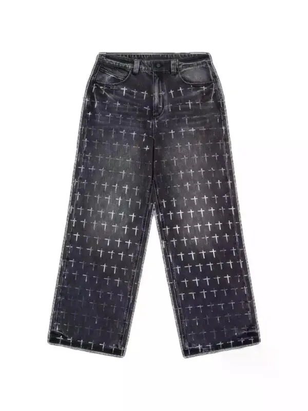 RtA Franco Cross-print Jeans - Grey