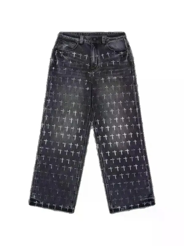 RtA Franco Cross-print Jeans - Grey