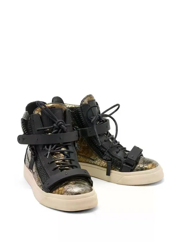 GIUSEPPE ZANOTTI Coby Python-embossed High-top Sneakers