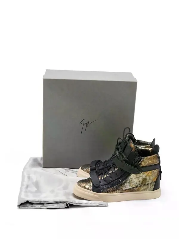 GIUSEPPE ZANOTTI Coby Python-embossed High-top Sneakers