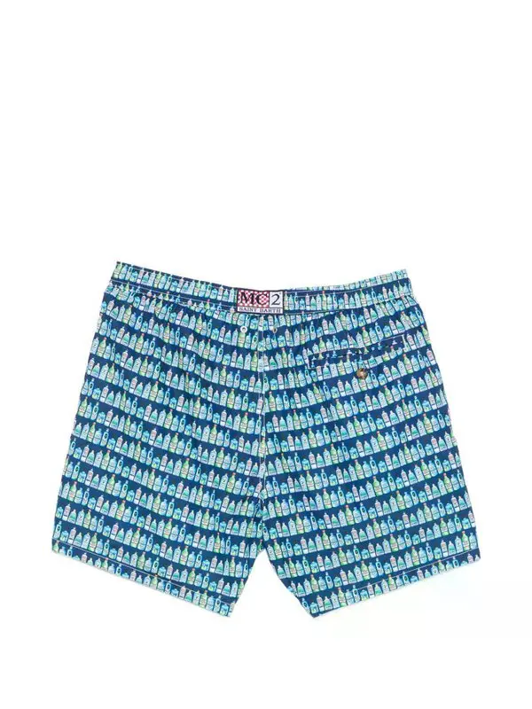 MC2 SAINT BARTH Bottle Print Swim Shorts - Blue