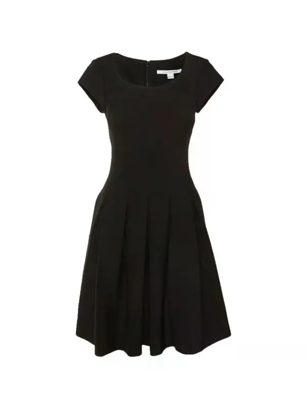 Diane Von Furstenberg Crepe Pleated Mini Dress - Black