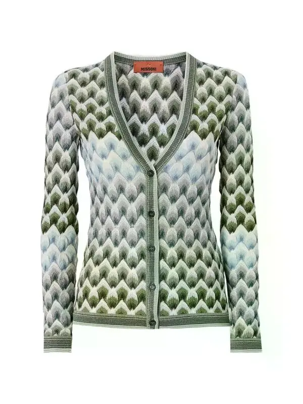 Missoni Geometric Pattern V-neck Cardigan - Green
