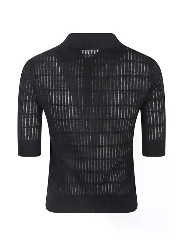 Max Mara Ribbed Knit Polo Shirt