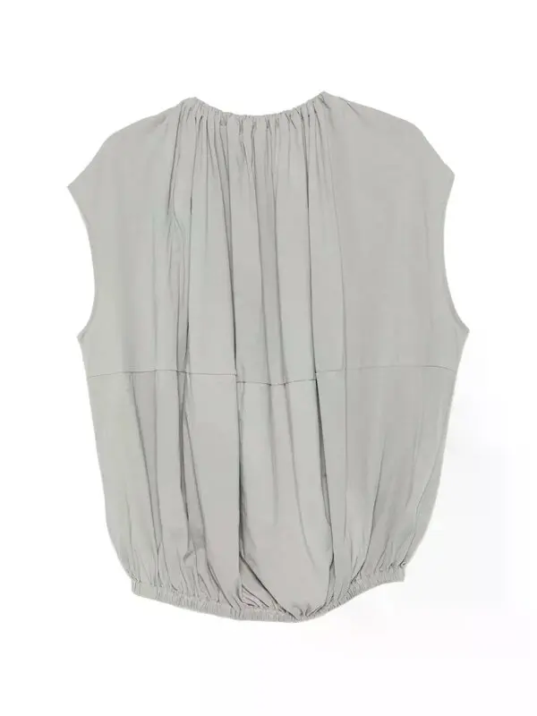 Tibi Shirred Neck Circular T-shirt