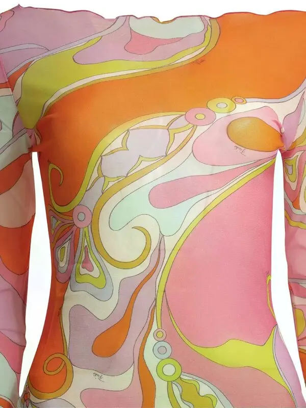 Emilio Pucci Iride Print Boat Neck Dress