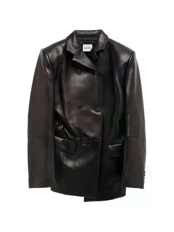 Khaite Double-breasted Leather Blazer
