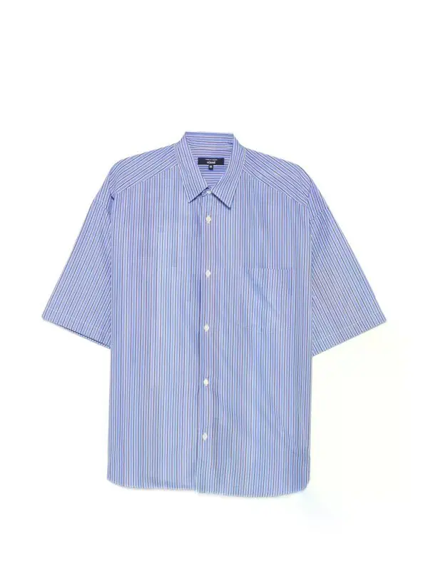 Comme Des Garçons Striped Short-sleeve Shirt - Blue