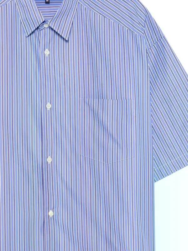 Comme Des Garçons Striped Short-sleeve Shirt - Blue