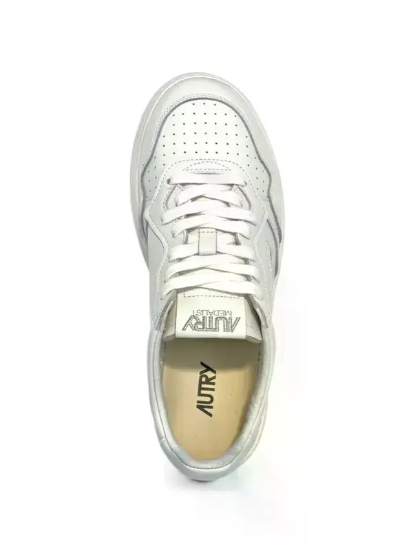 AUTRY Slogan-print Leather Sneakers
