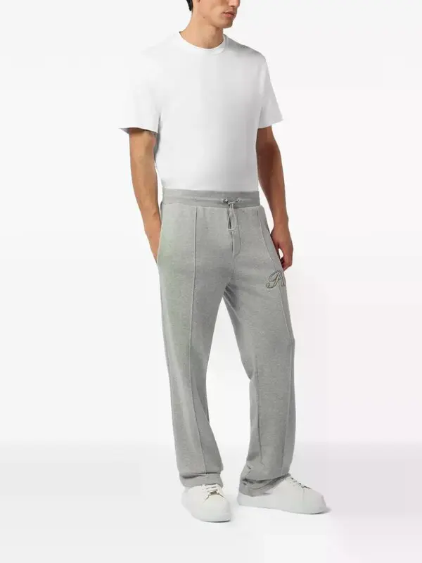 Philipp Plein Lettering-embroidered Track Pants - Grey