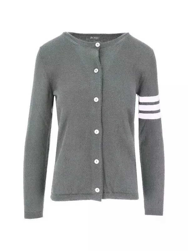 LA ROSE Stripe Detail Cardigan - Grey