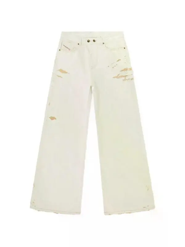 DIESEL® Distressed Wide-leg Jeans