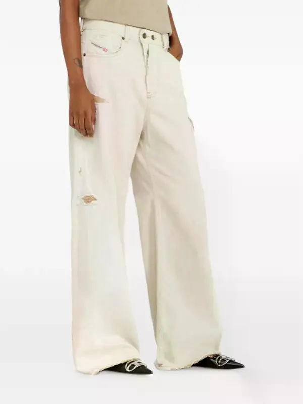 DIESEL® Distressed Wide-leg Jeans