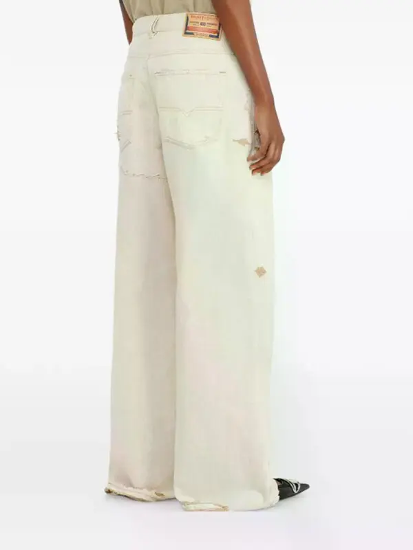 DIESEL® Distressed Wide-leg Jeans