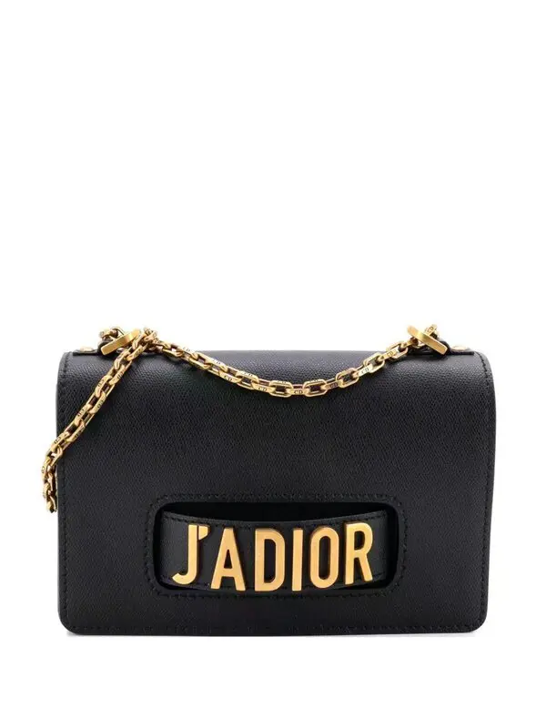 Dior J'adior Flap Bag Leather Medium Crossbody Bag - Black