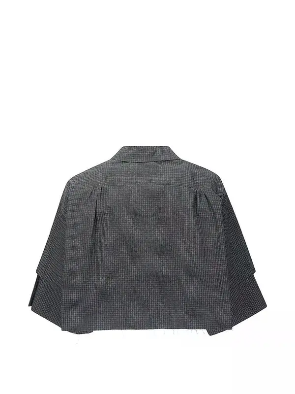 MAISON JEJIA Smocked Check Shirt - Grey