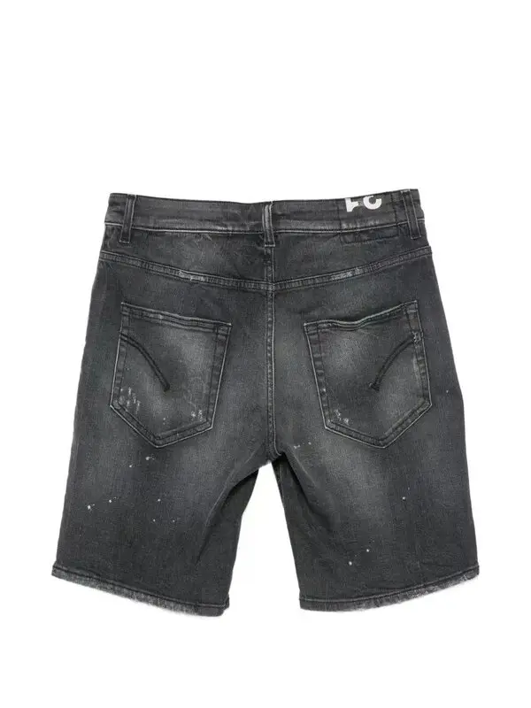 DONDUP Derick Distressed Paint-splatter Denim Shorts - Grey