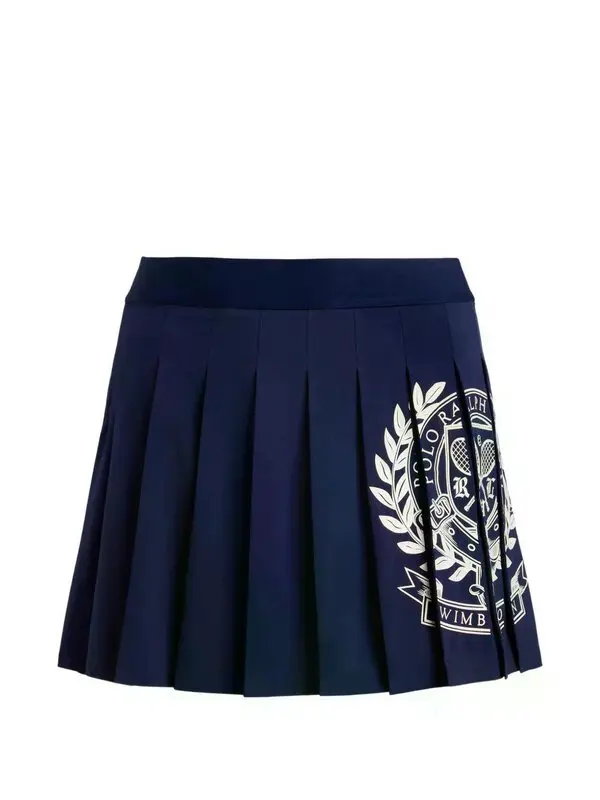 Polo Ralph Lauren Wimbledon Logo Performance Pleated Mini Skirt - Blue
